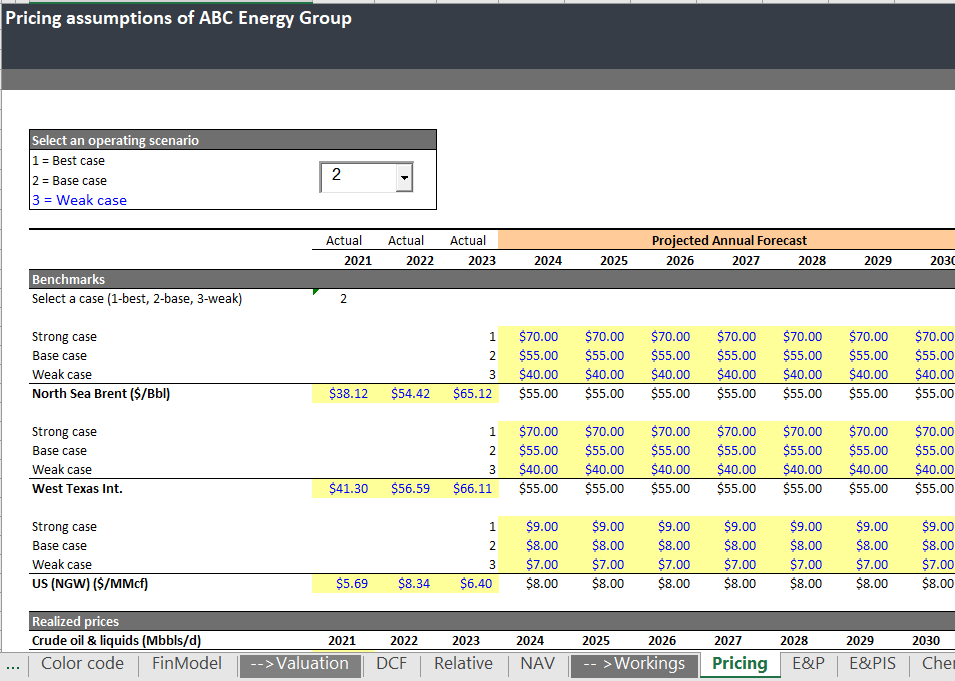 能源公司财务模型 Energy Company Financial Model - Majojor